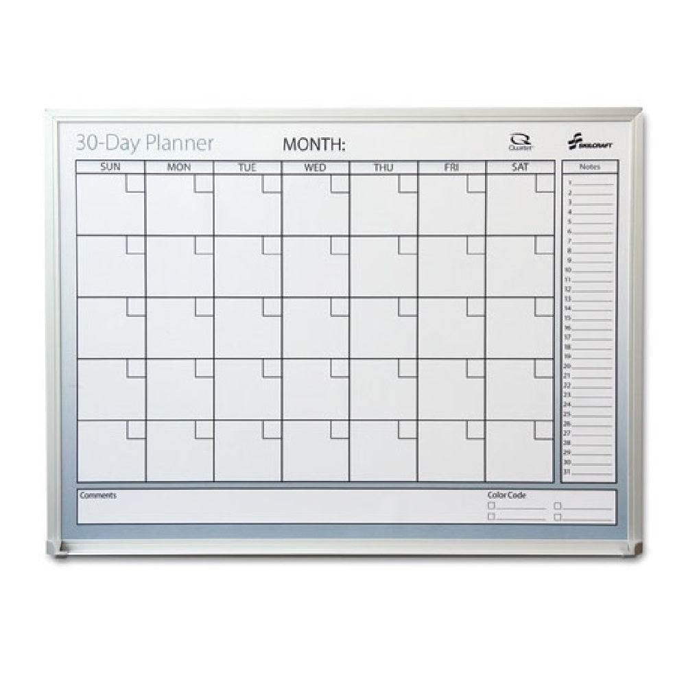 SKILCRAFT 30-Day Monthly Dry Erase Planner Board • 36" × 24" • NSN 752