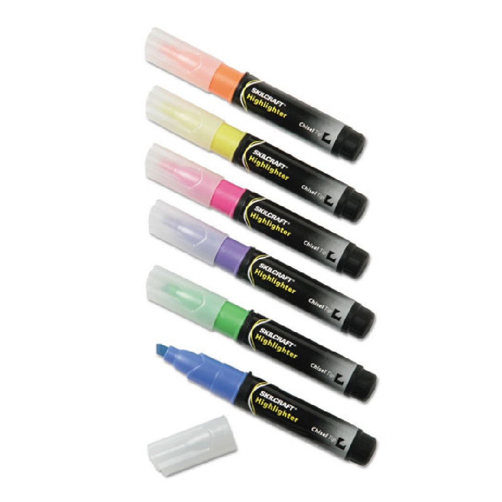 7520013837943 Large Fluorescent Highlighter Set • Chisel Tip • 6-Color ...