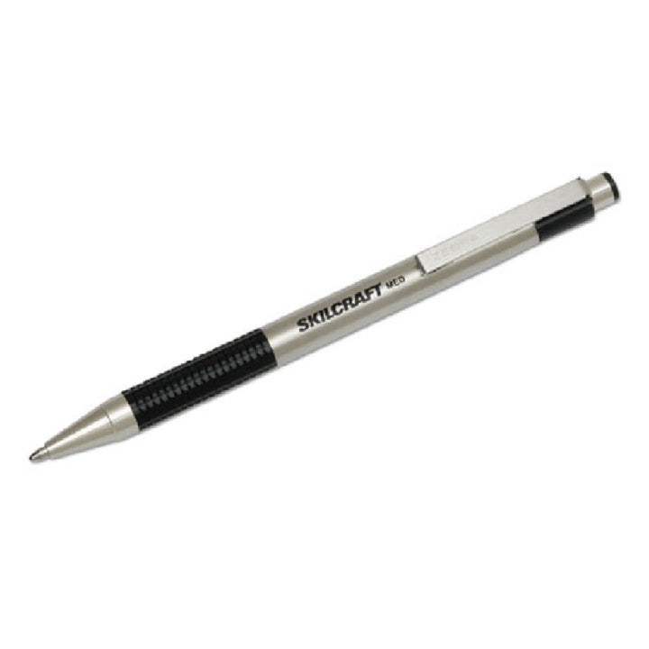 7520016661049 RETRACTABLE BALLPOINT PEN, MEDIUM POINT, STAINLESS STEEL