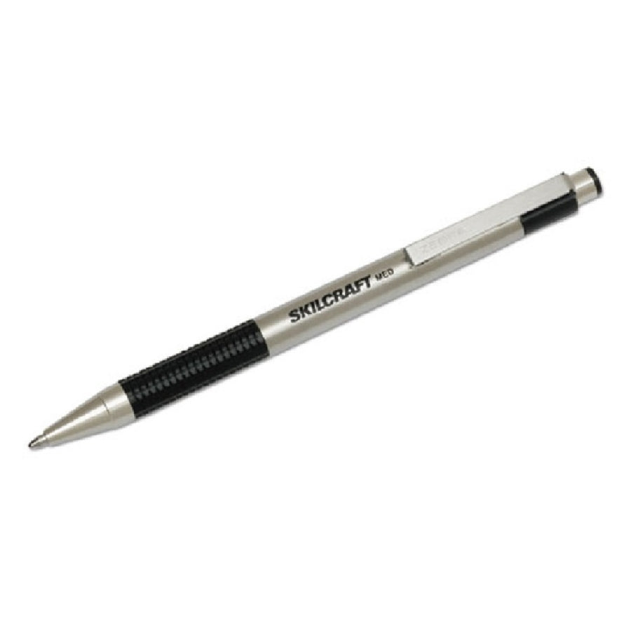 7520016661049 RETRACTABLE BALLPOINT PEN, MEDIUM POINT, STAINLESS STEEL